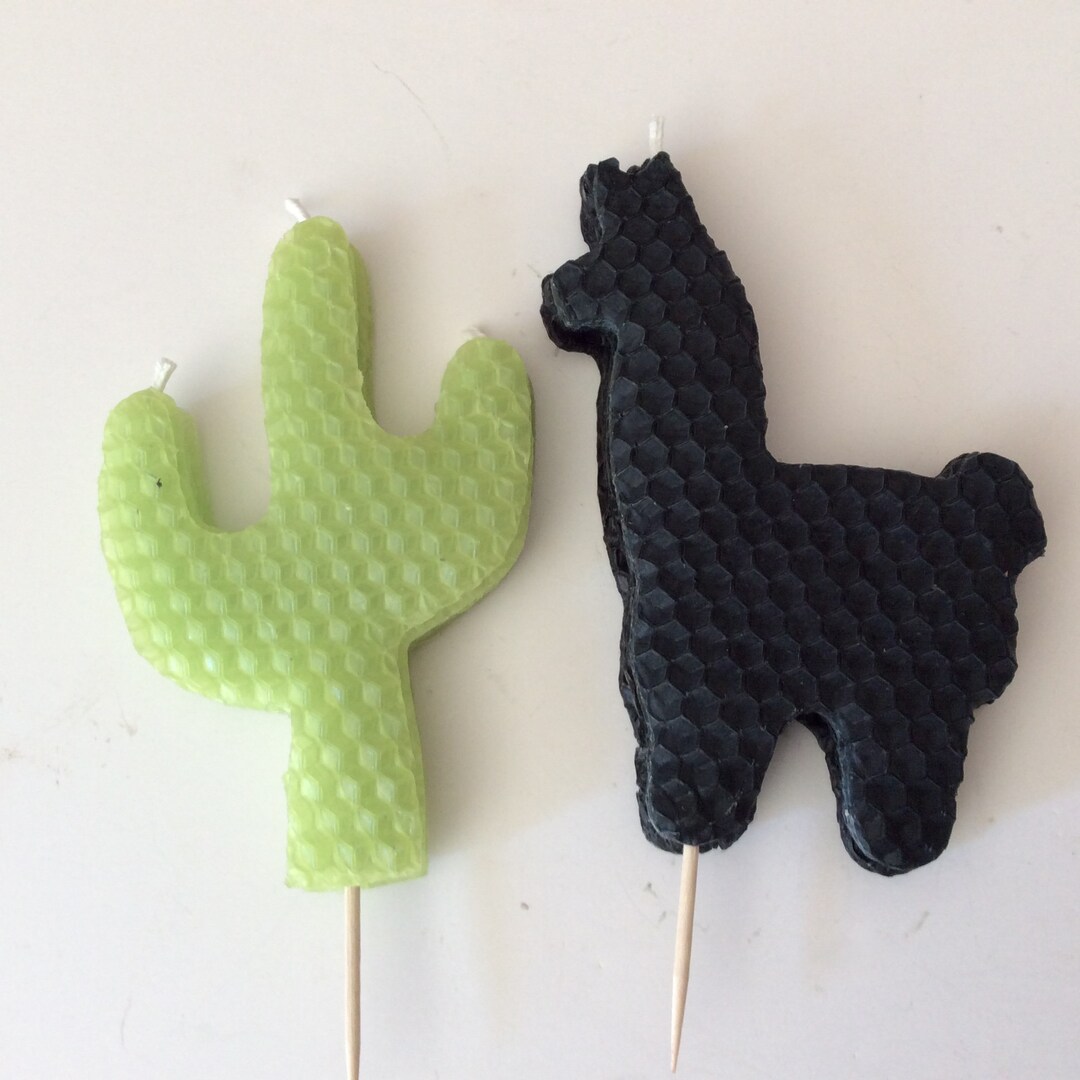 Saguaro Cactus Beeswax Candle and Black Llama, Beeswax Candles, Cactus ...
