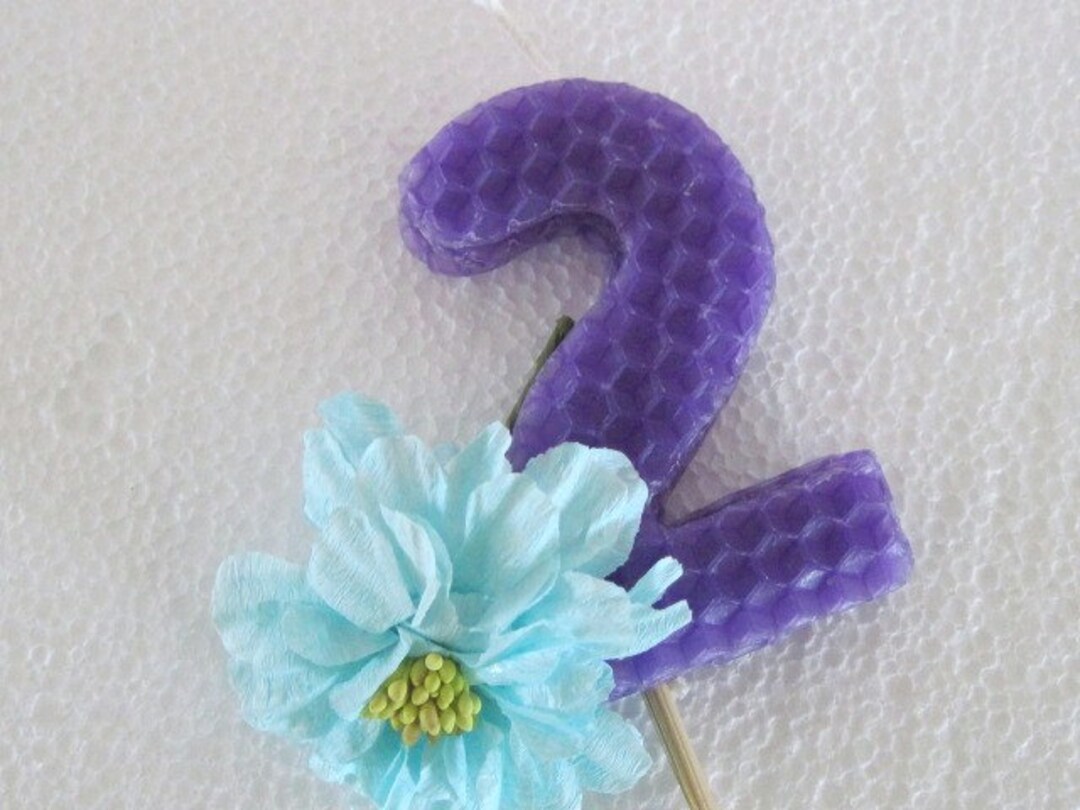 Number Two Birthday Candle Beeswax Candle Number Beeswax - Etsy