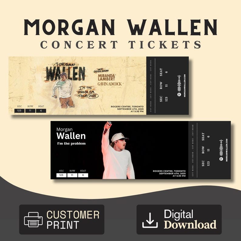 Morgan Wallen I'm the Problem Tour Ticket - Etsy