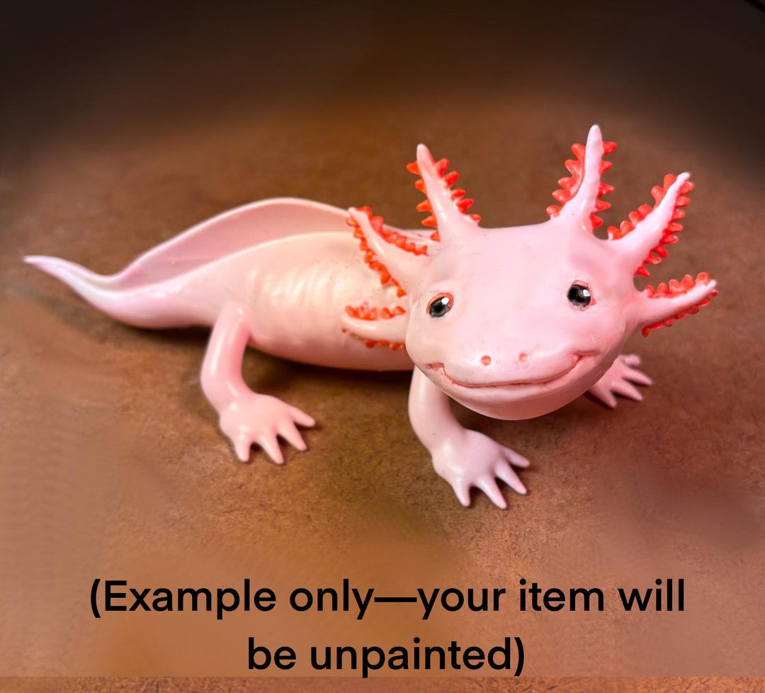 UNPAINTED Resin Axolotl Figurine 3D Print, Cute Amphibian Craft Kit - Etsy