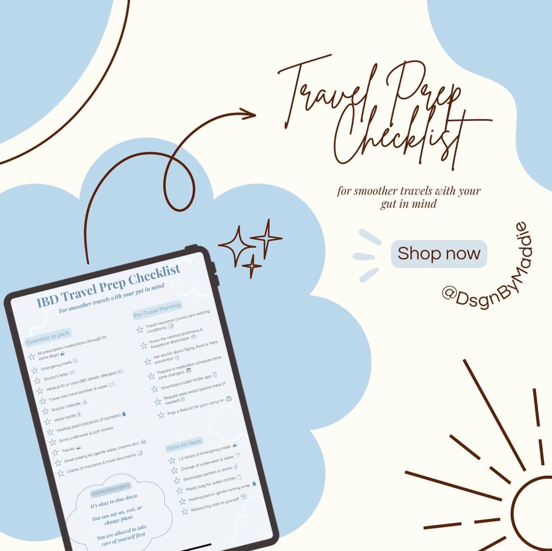 IBD Travel Checklist PDF | Chronic Illness Travel Planner | Crohn’s ...