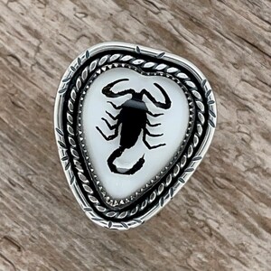 Scorpion Ring Size 7 Sterling Silver Genuine Black Scorpion Insect ...
