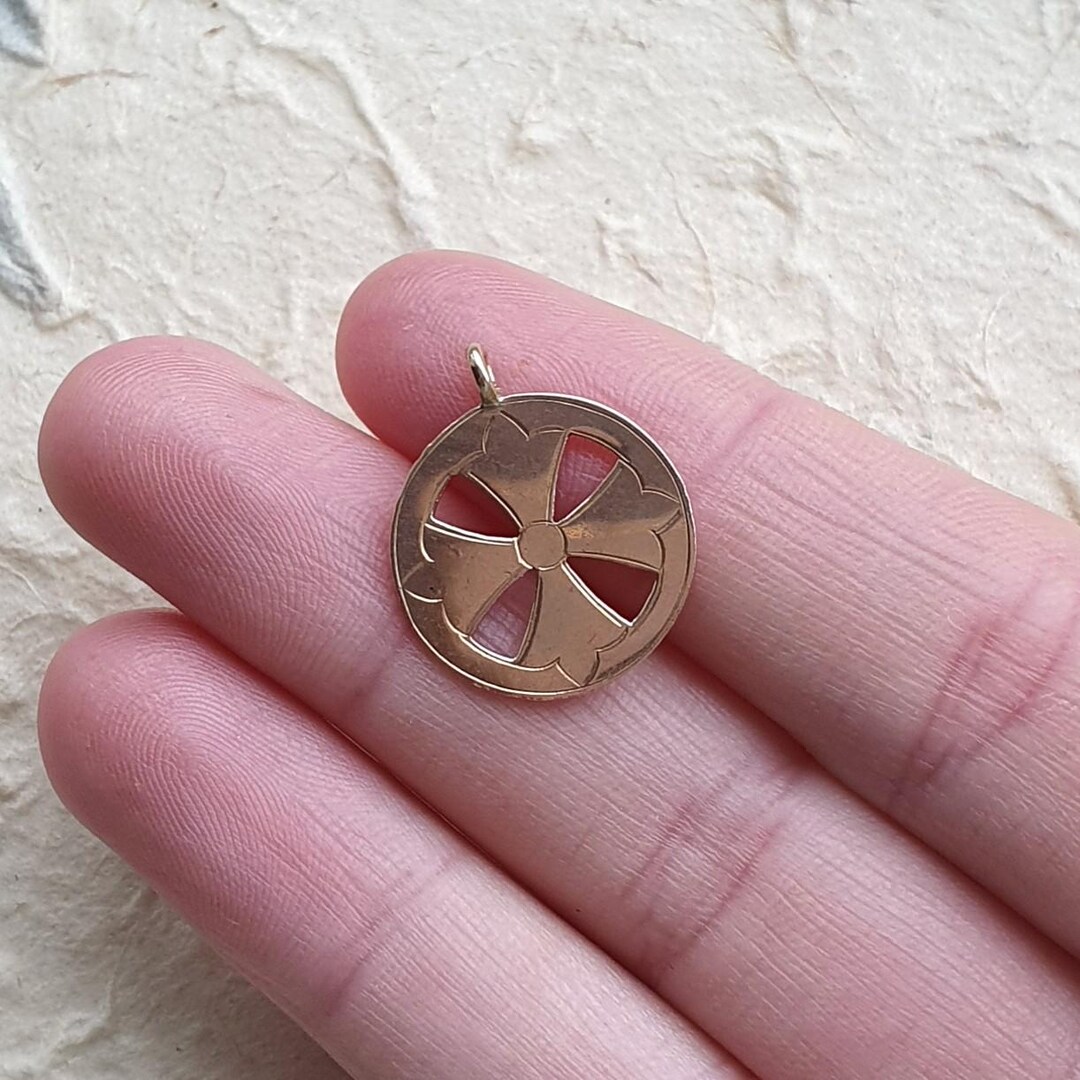 Antique 9ct Gold Fattorini & Sons Pendant | Edwardian Cross Fleury ...