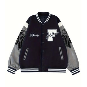 Men’s Custom Varsity Jacket Blue Wool Body Front & Sleeve Embroidery ...