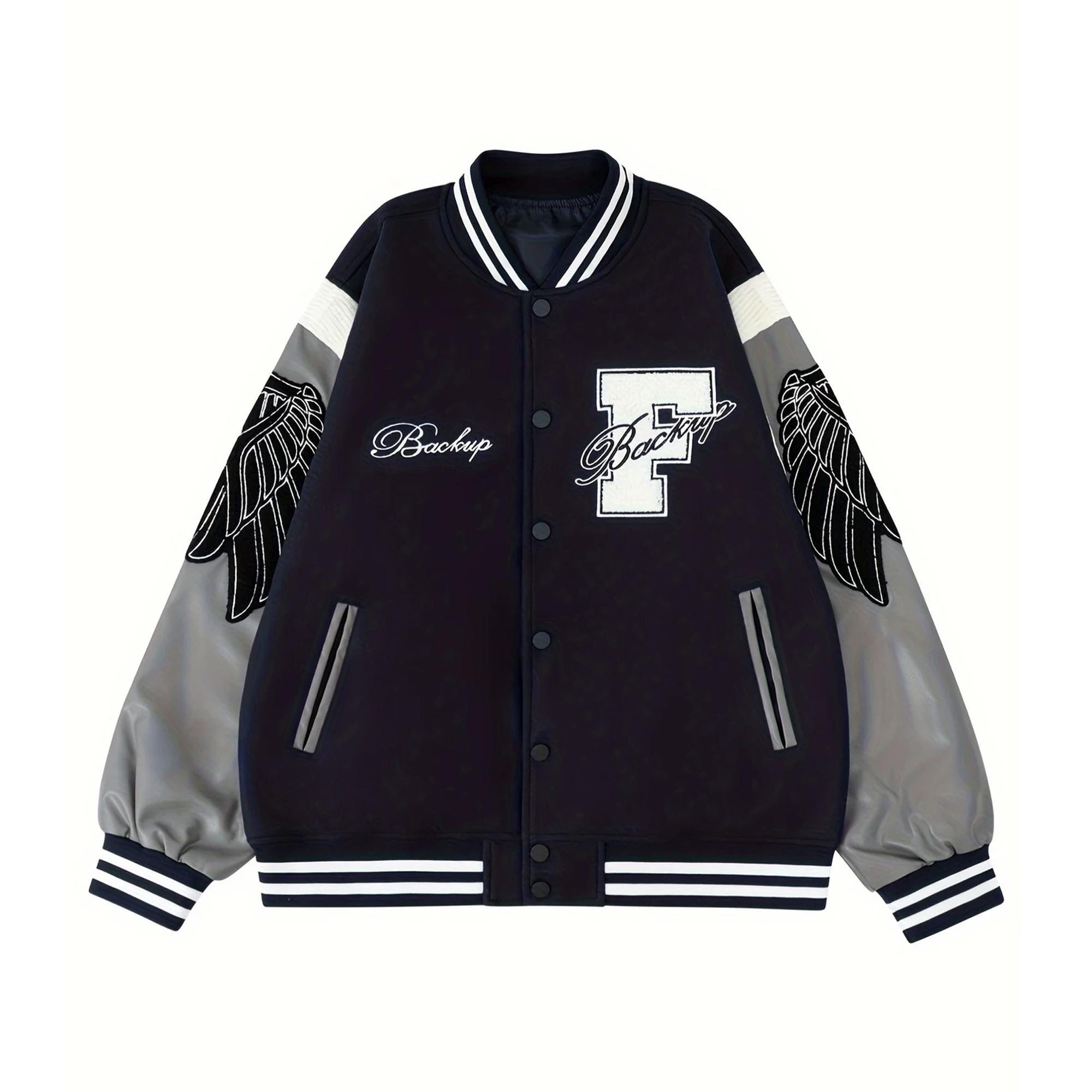 Men’s Custom Varsity Jacket Blue Wool Body Front & Sleeve Embroidery ...