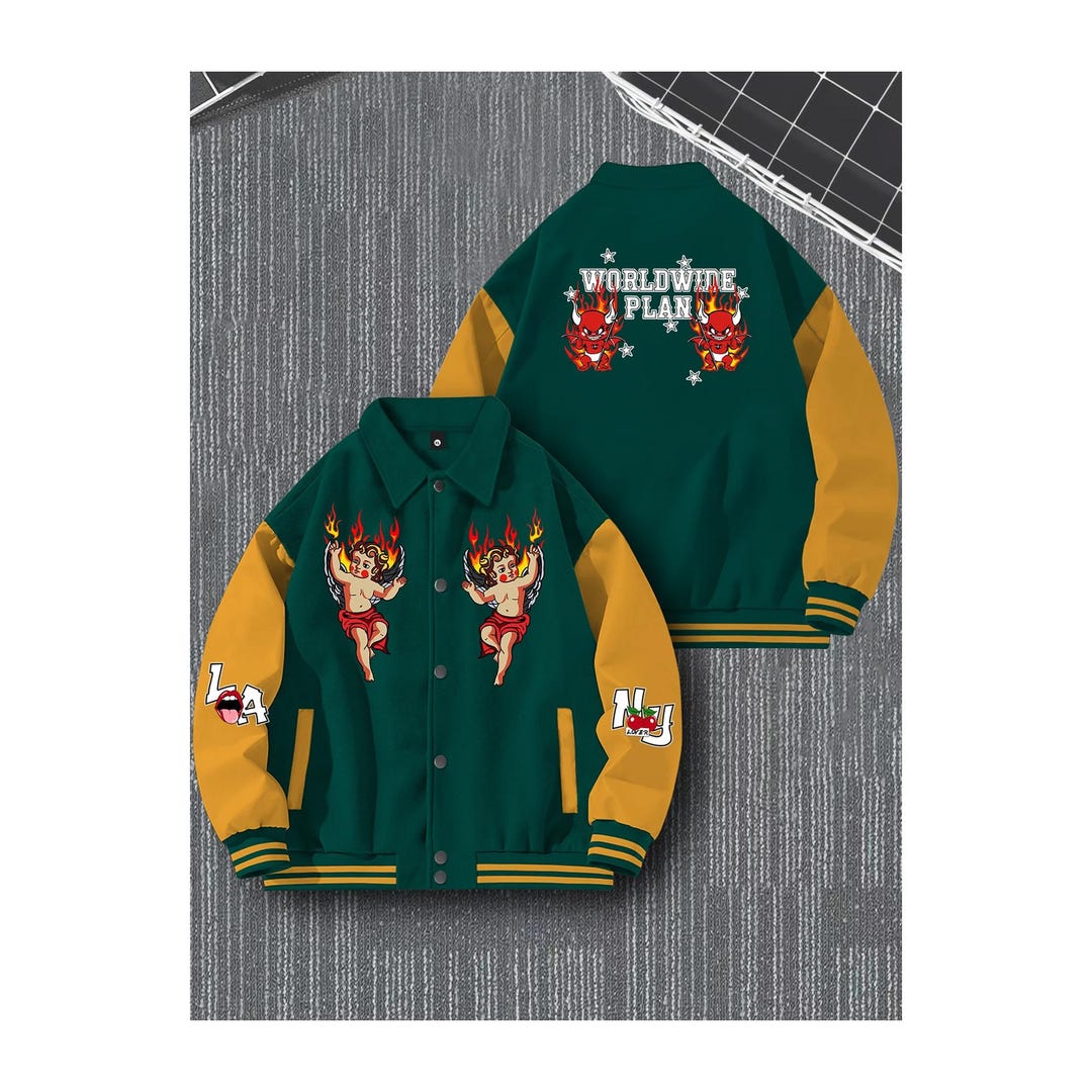 Custom Green Wool Varsity Jacket Men’s Baseball Letterman Bomber Jacket ...