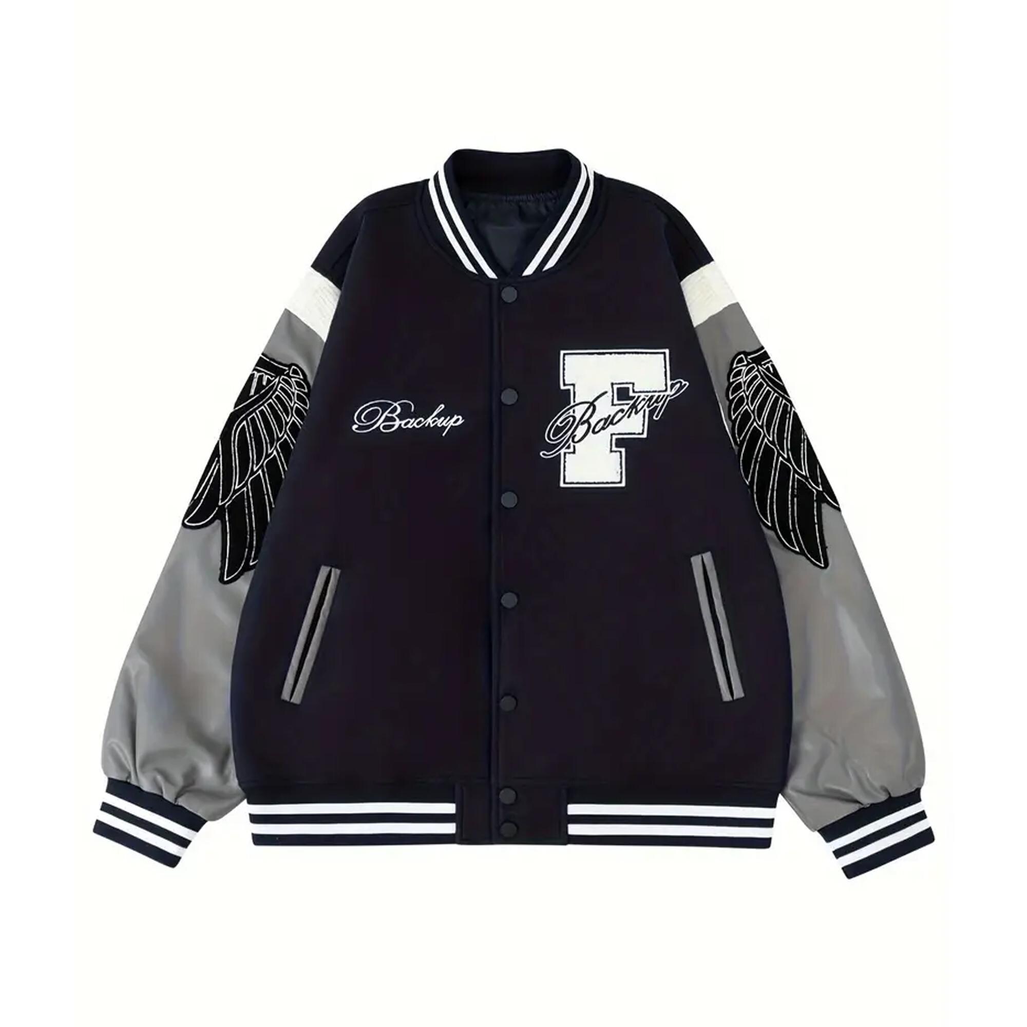 Men’s Custom Varsity Jacket Blue Wool Body Front & Sleeve Embroidery ...