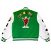 Classic Green Varsity Jacket With Genuine Leather Sleeves White and ...