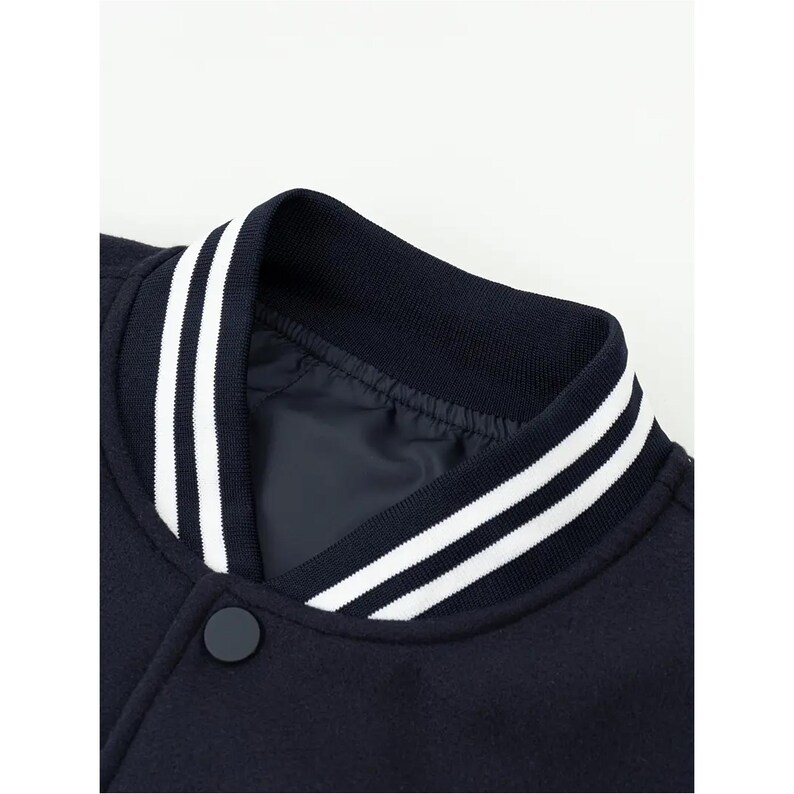 Men’s Custom Varsity Jacket Blue Wool Body Front & Sleeve Embroidery ...