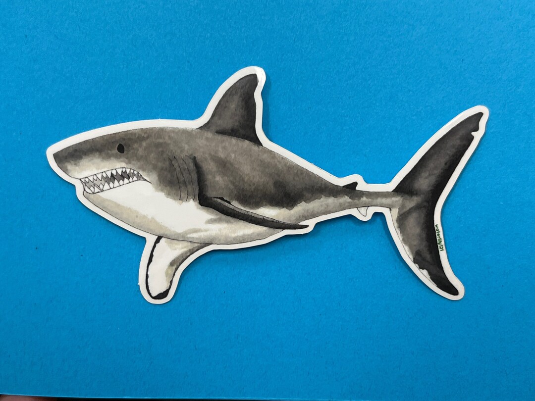 Great White Shark, Shark Sticker, Animal Sticker, Ocean Sticker, Decal ...