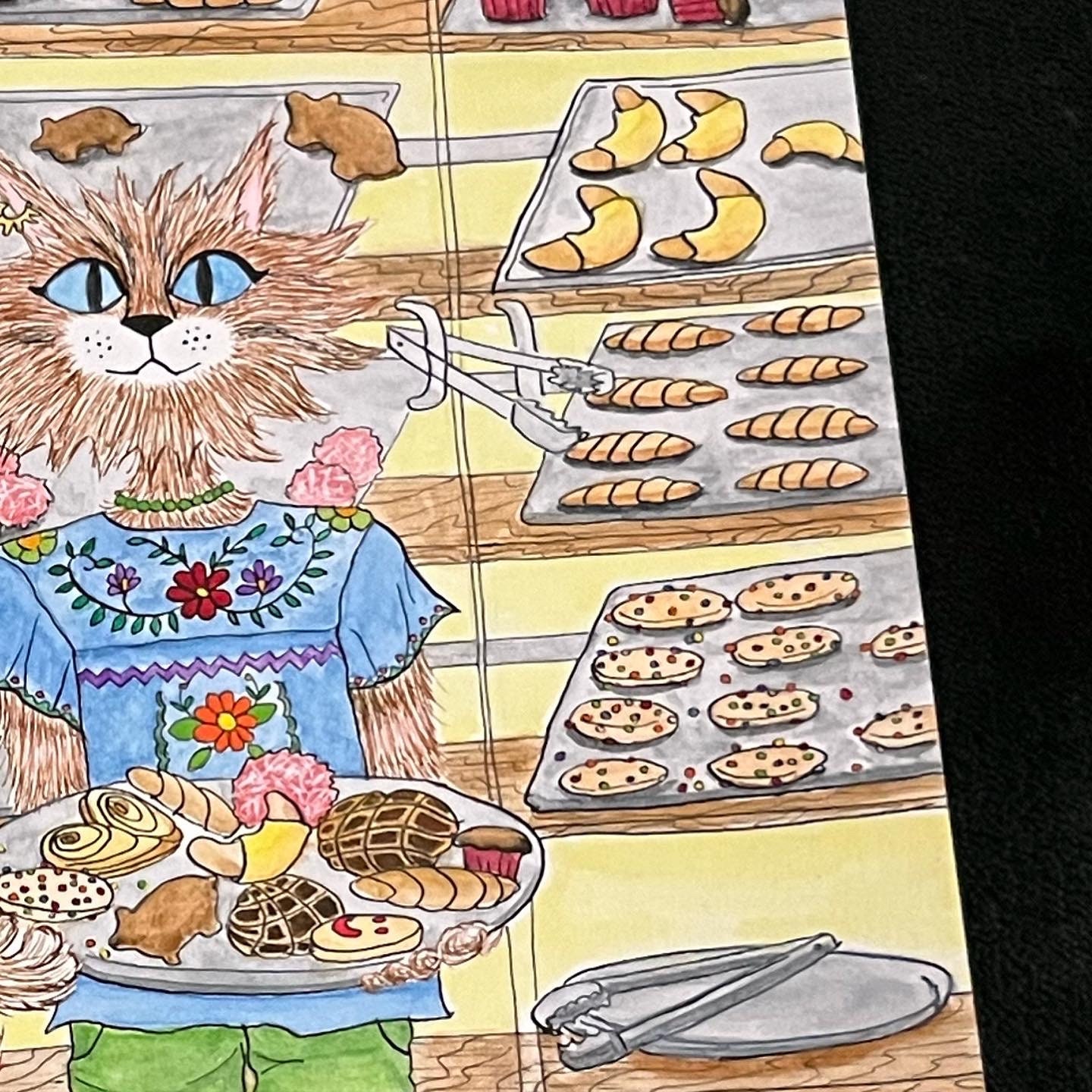 Pan Dulce, Cats in A Bakery, Cat Art, Cat Illustration, Cat Decor, Neko ...