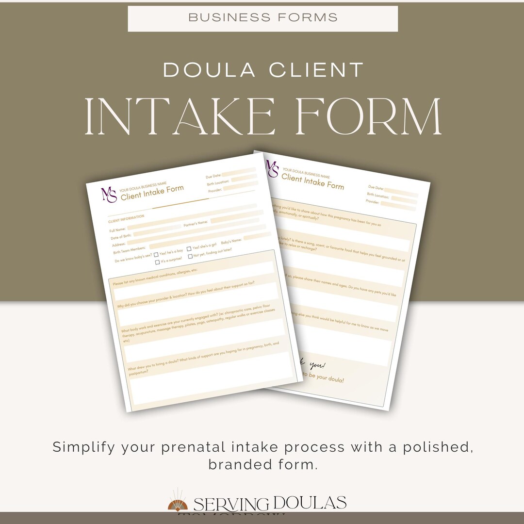 Doula Client Intake Form | Prenatal Questionnaire (canva Template) - Etsy