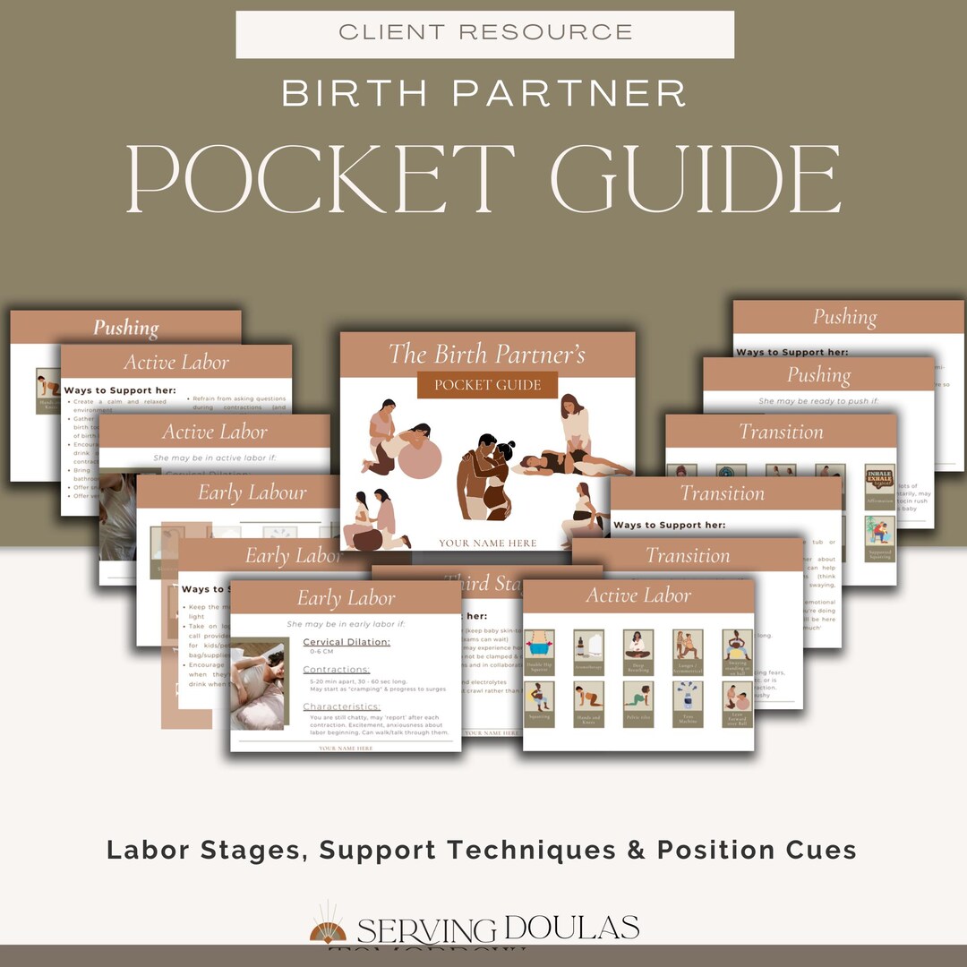 Birth Partner Pocket Guide for Doulas | Labor Stages, Support ...