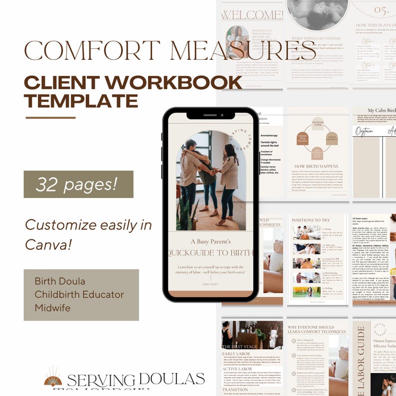Comfort Measures Guidebook: Editable Doula & Childbirth Educator ...