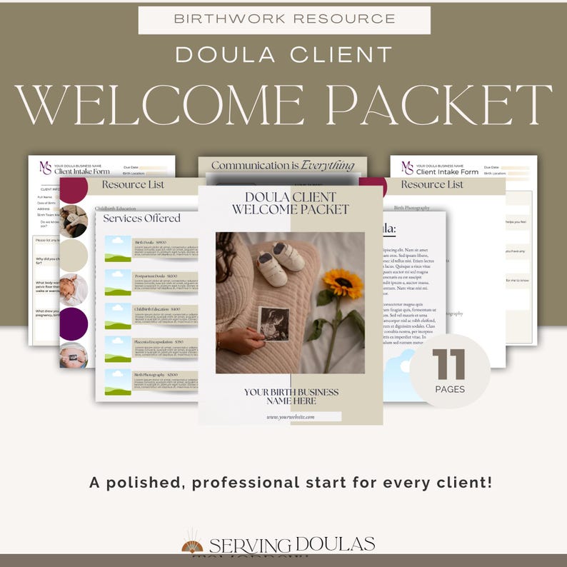 Doula Client Welcome Packet | Editable Canva Template for Doulas ...
