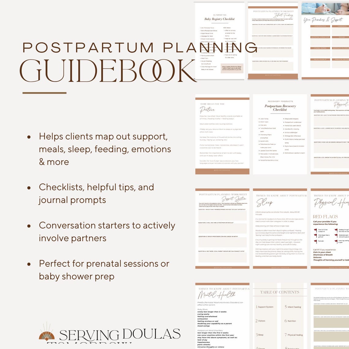 Editable Postpartum Planning Workbook: Canva Template for Doulas ...