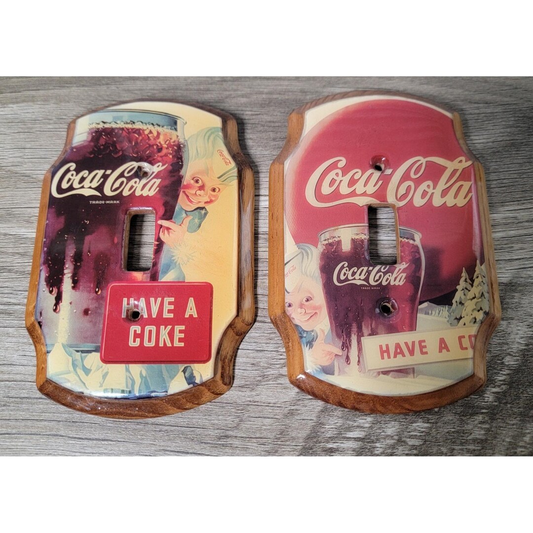 Vintage Coca-cola Light Switch Covers Plates Wood Coke W/ Screws Lot of ...