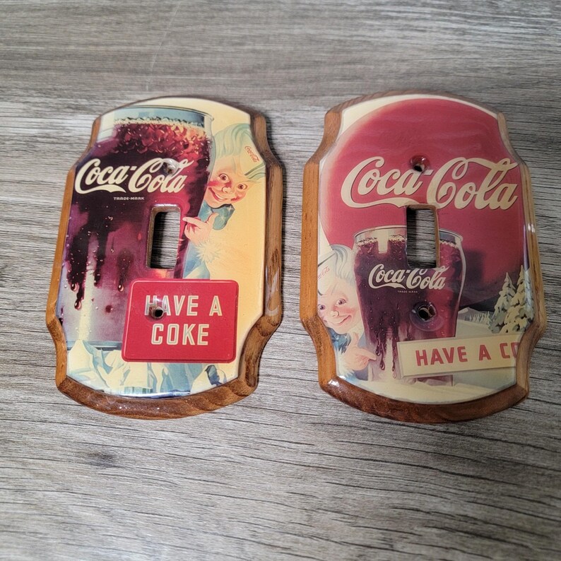 Vintage Coca-cola Light Switch Covers Plates Wood Coke W/ Screws Lot of ...