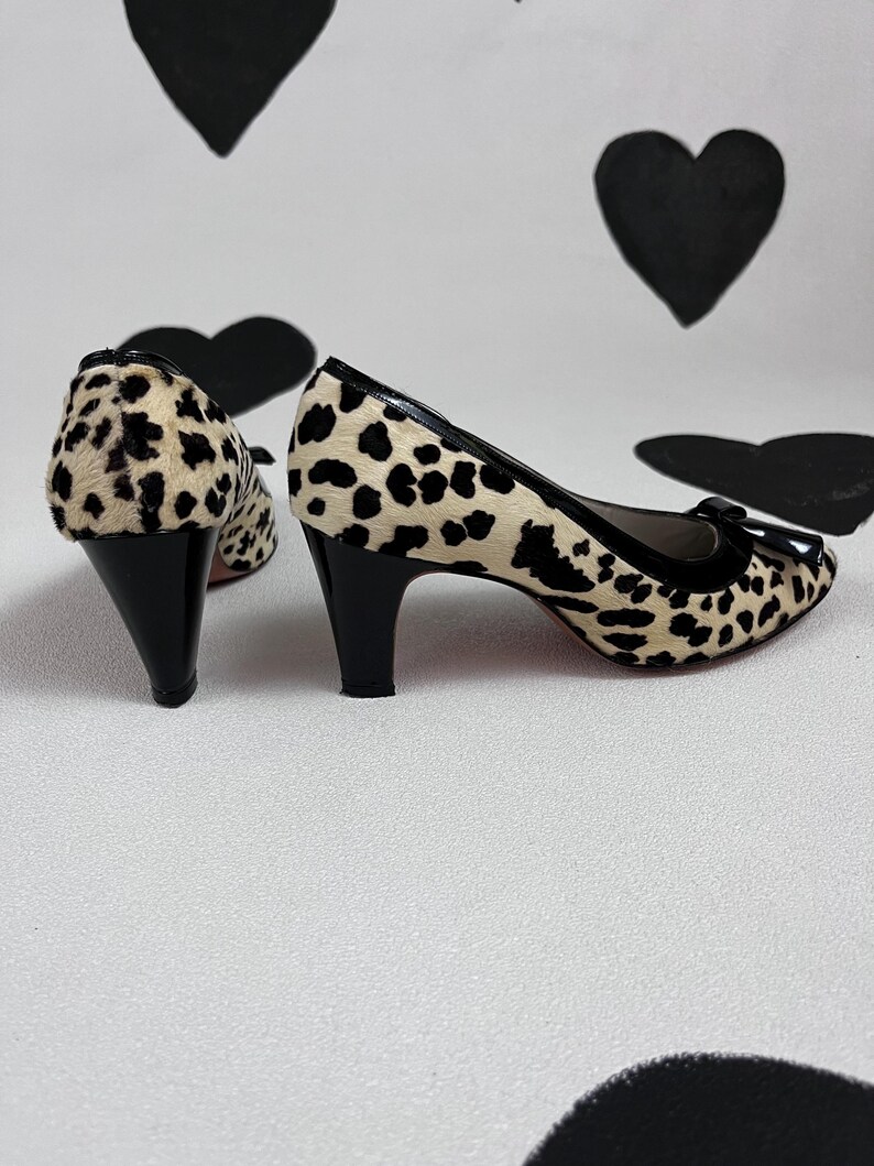 1960s Vintage Leopard Print High Heels Shoes 60s Mod Pony Hair Fur ...