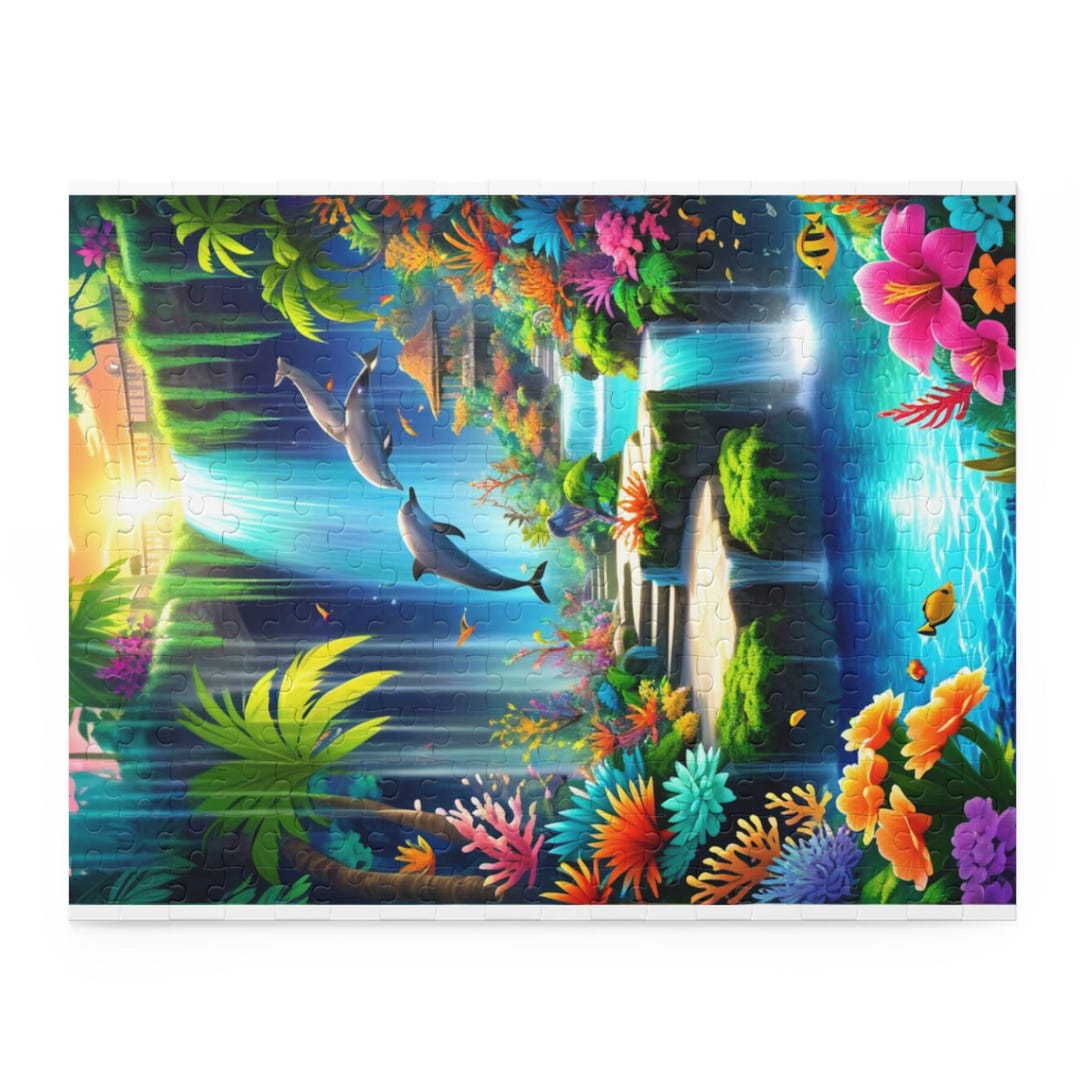 Tropical Paradise Waterfall Puzzle - Etsy