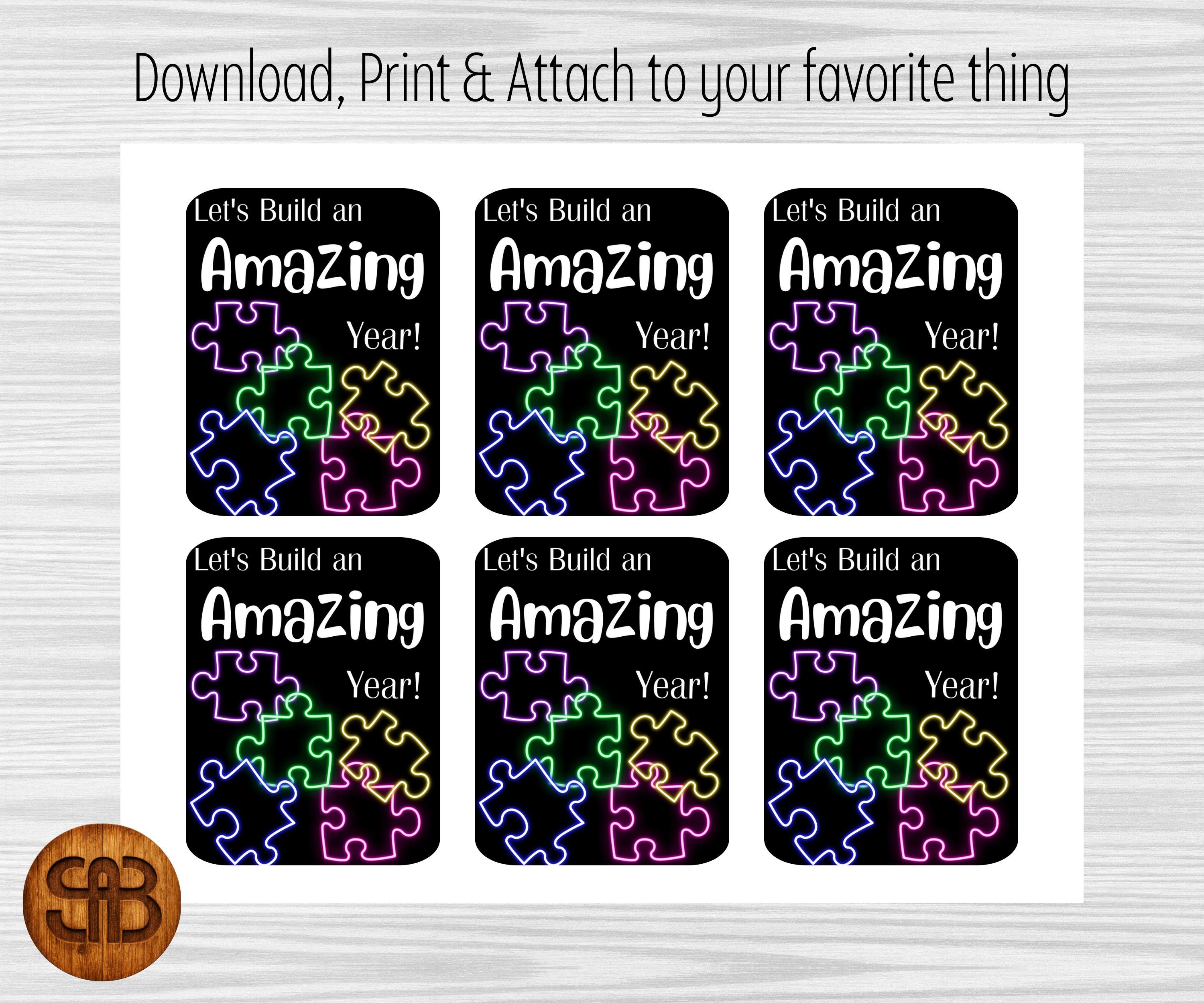 Let’s Build an Amazing Year – Puzzle-themed Gift Tag | Digital Download ...