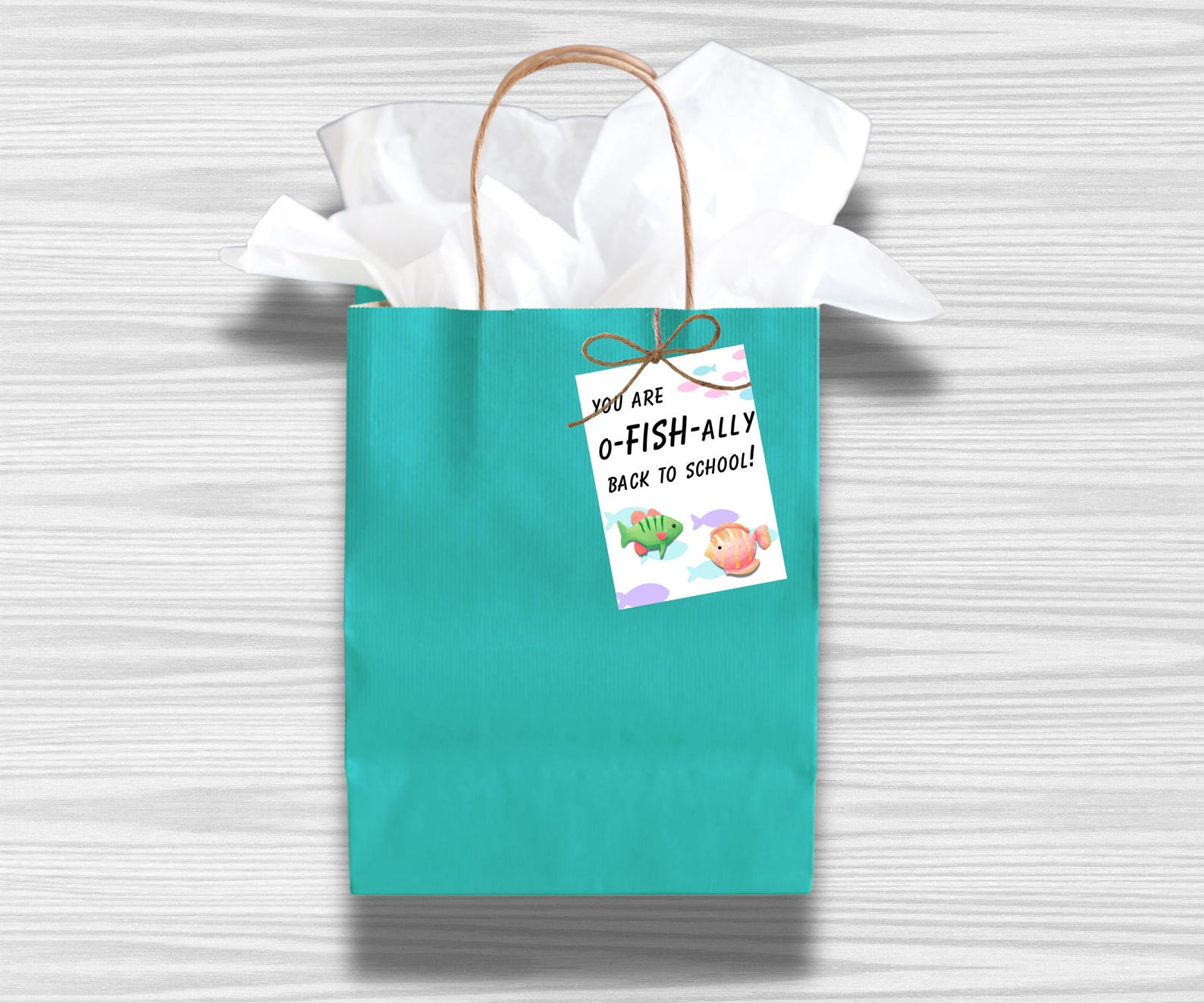 Back to School Gift Tag, Fish Theme (digital Download) - Etsy