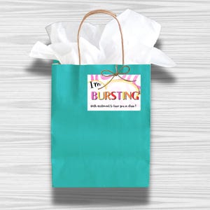 Bursting With Excitement Gift Tag - Back to School Favor (digital ...