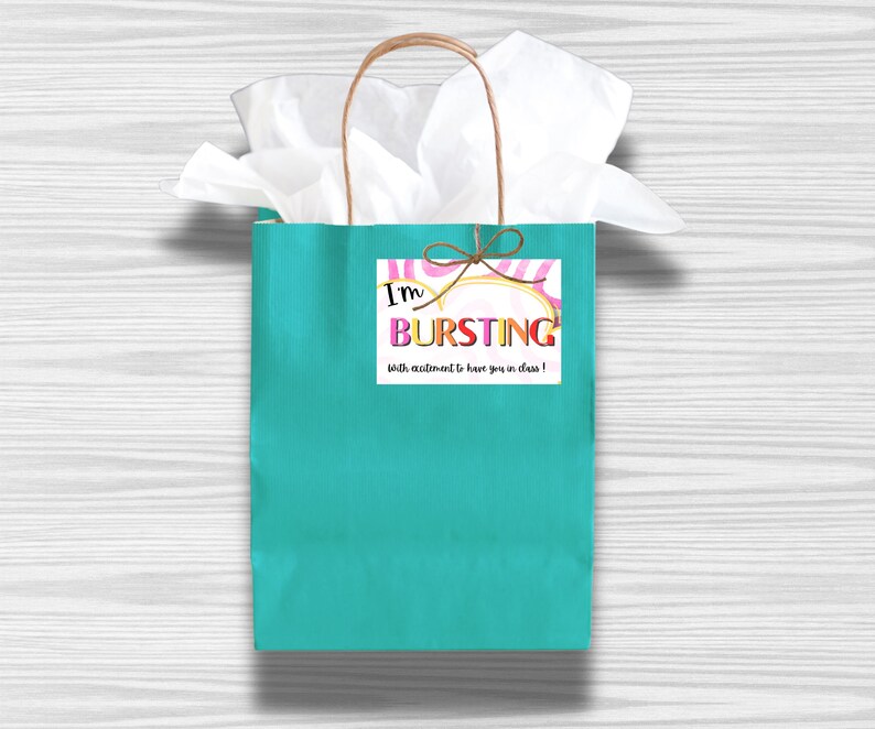 I'm BURSTING With Excitement - Digital Gift Tag | Back to School ...
