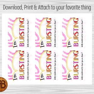 I'm BURSTING With Excitement - Digital Gift Tag | Back to School ...