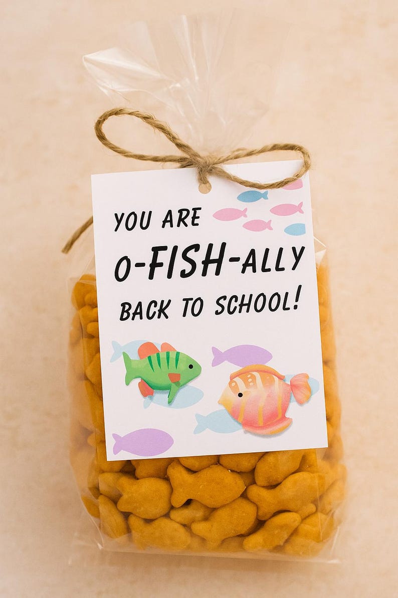 Back to School Gift Tag, Fish Theme (digital Download) - Etsy