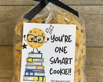 Printable You're One Smart Cookie Tag Gift Tag Cute Tag School - Etsy