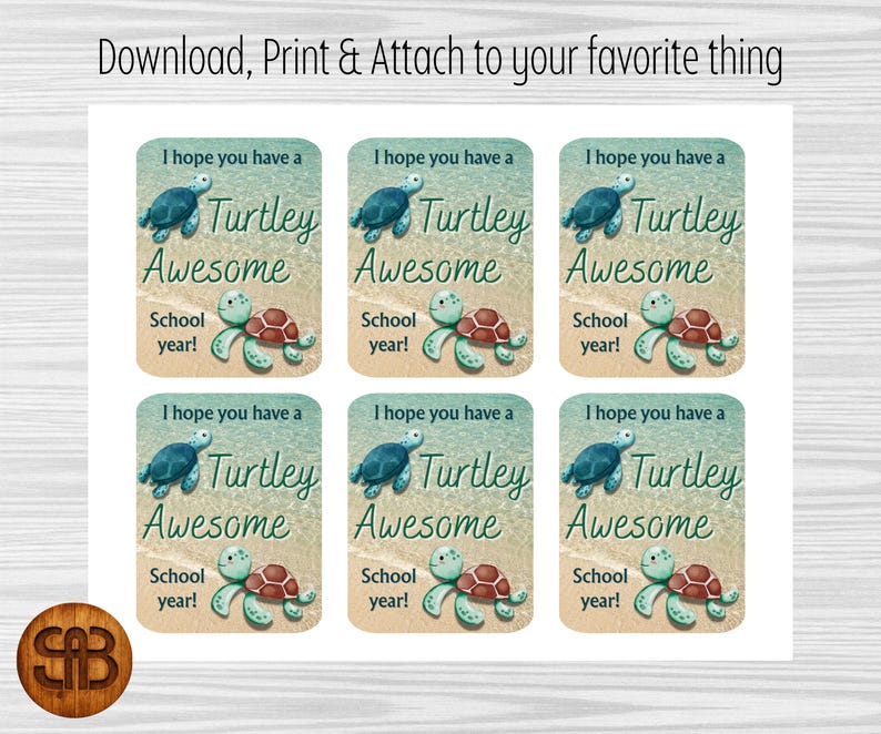 Turtley Awesome School Year Gift Tag – Instant Digital Download - Etsy
