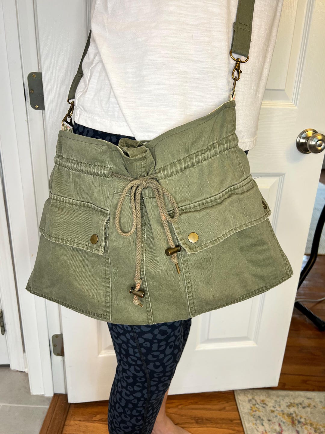 Upcycle Army Style Jacket Crossbody Purse Bag Adjustable Removable ...