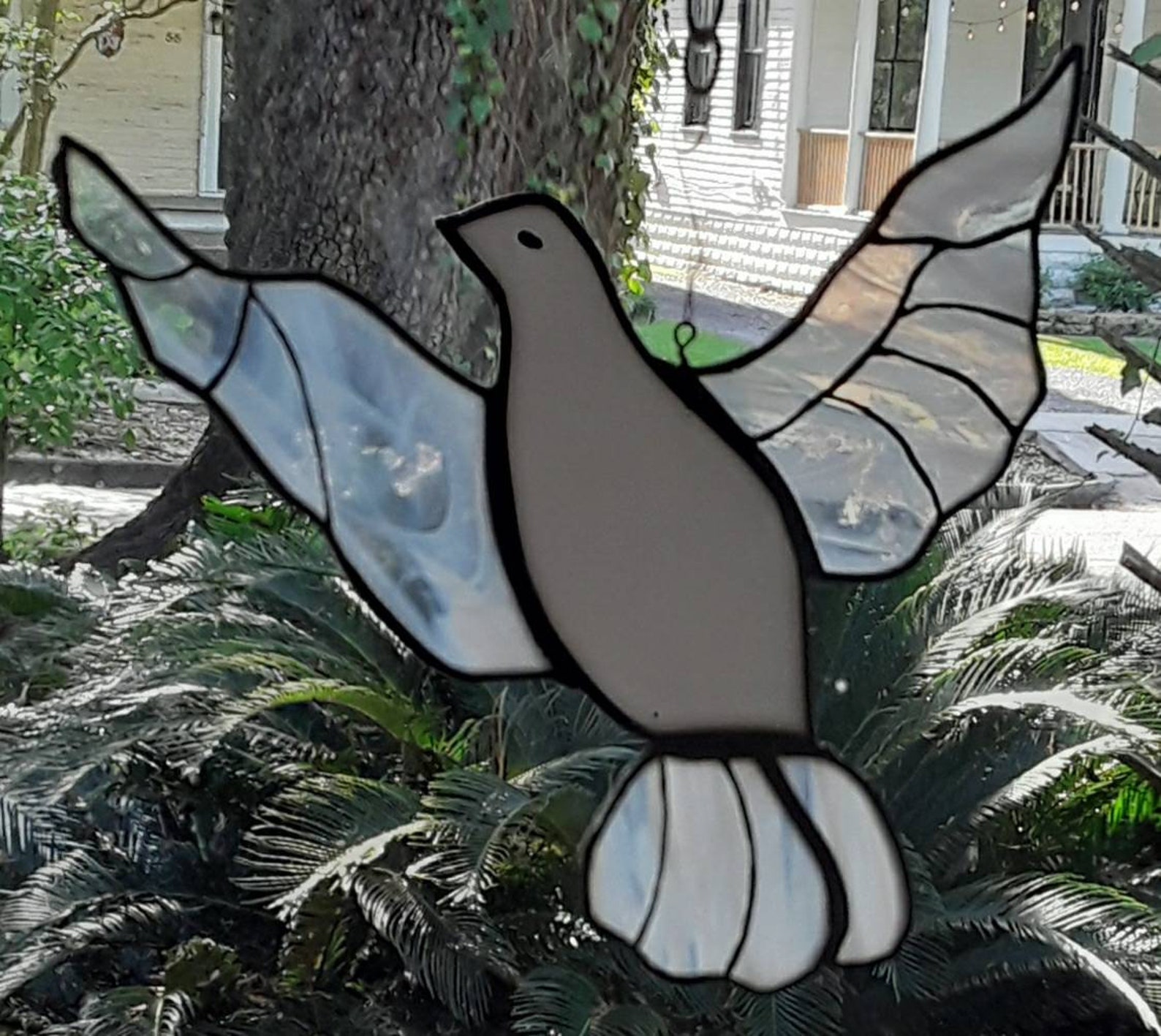 Stained Glass White Dove Rising - Etsy
