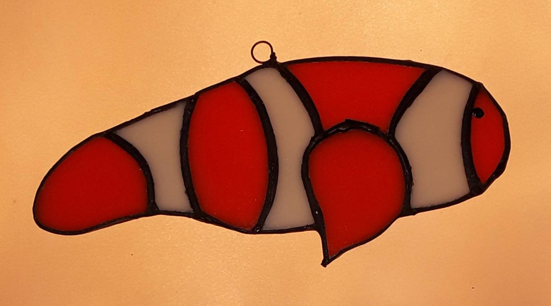 A Clown Fish "nemo" in Stained Glass - Etsy