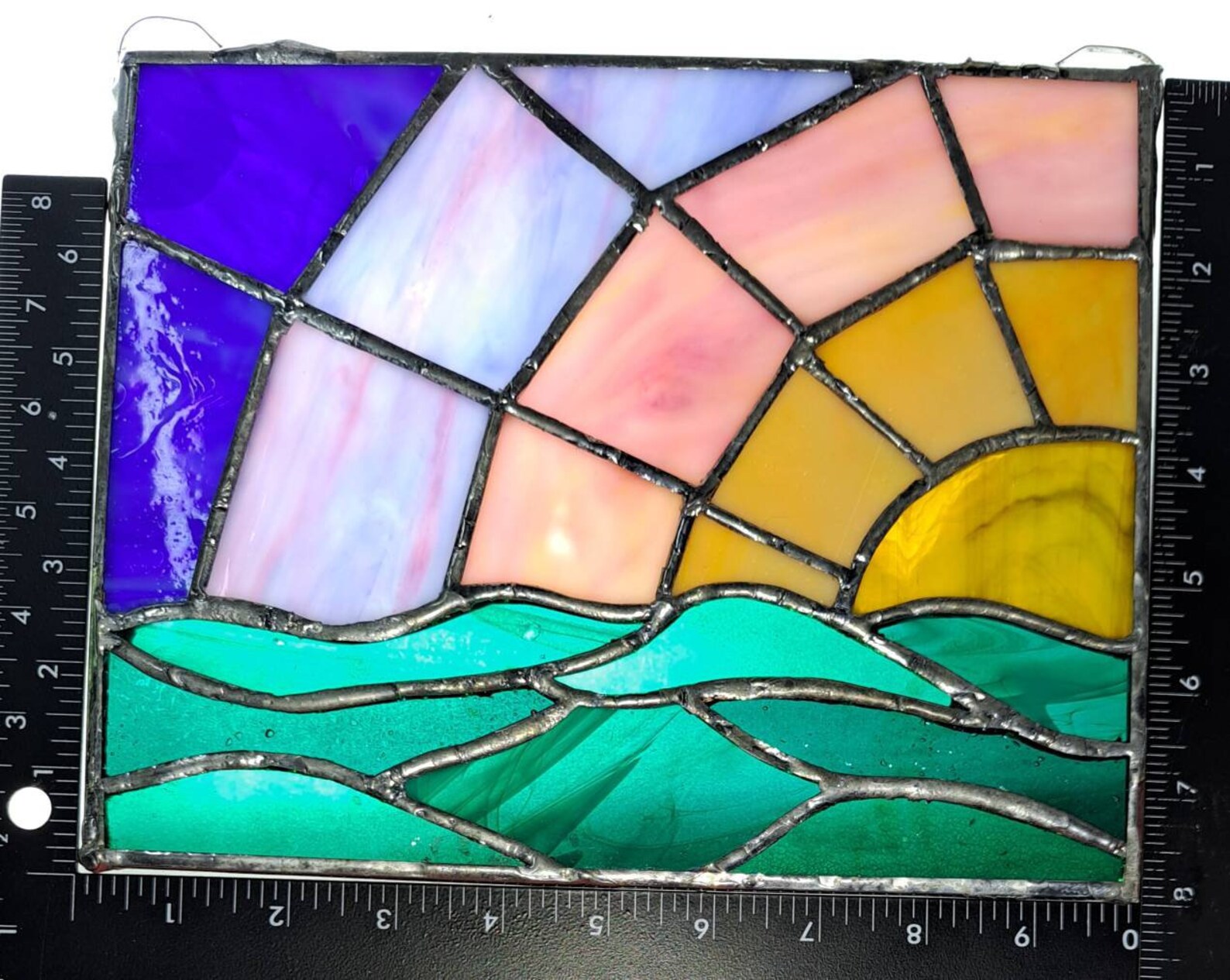 Sunset Over the Water in Stained Glass - Etsy