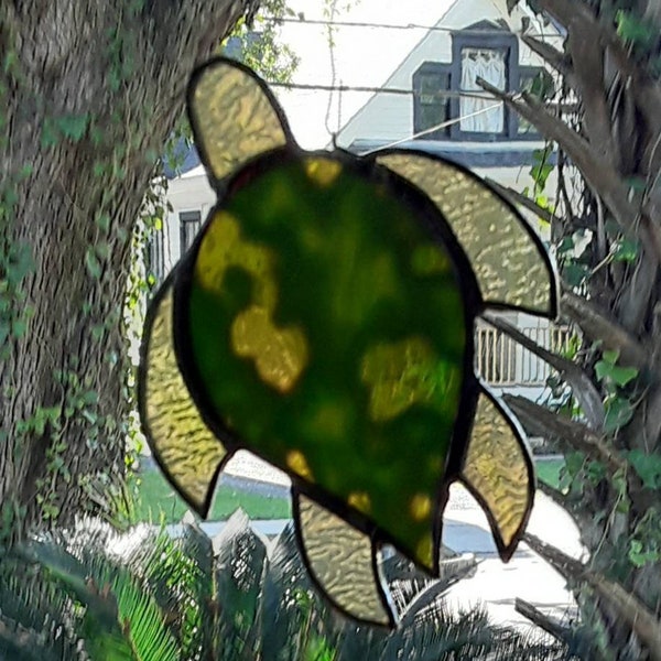 Stained Glass Green Sea Turtles - Etsy
