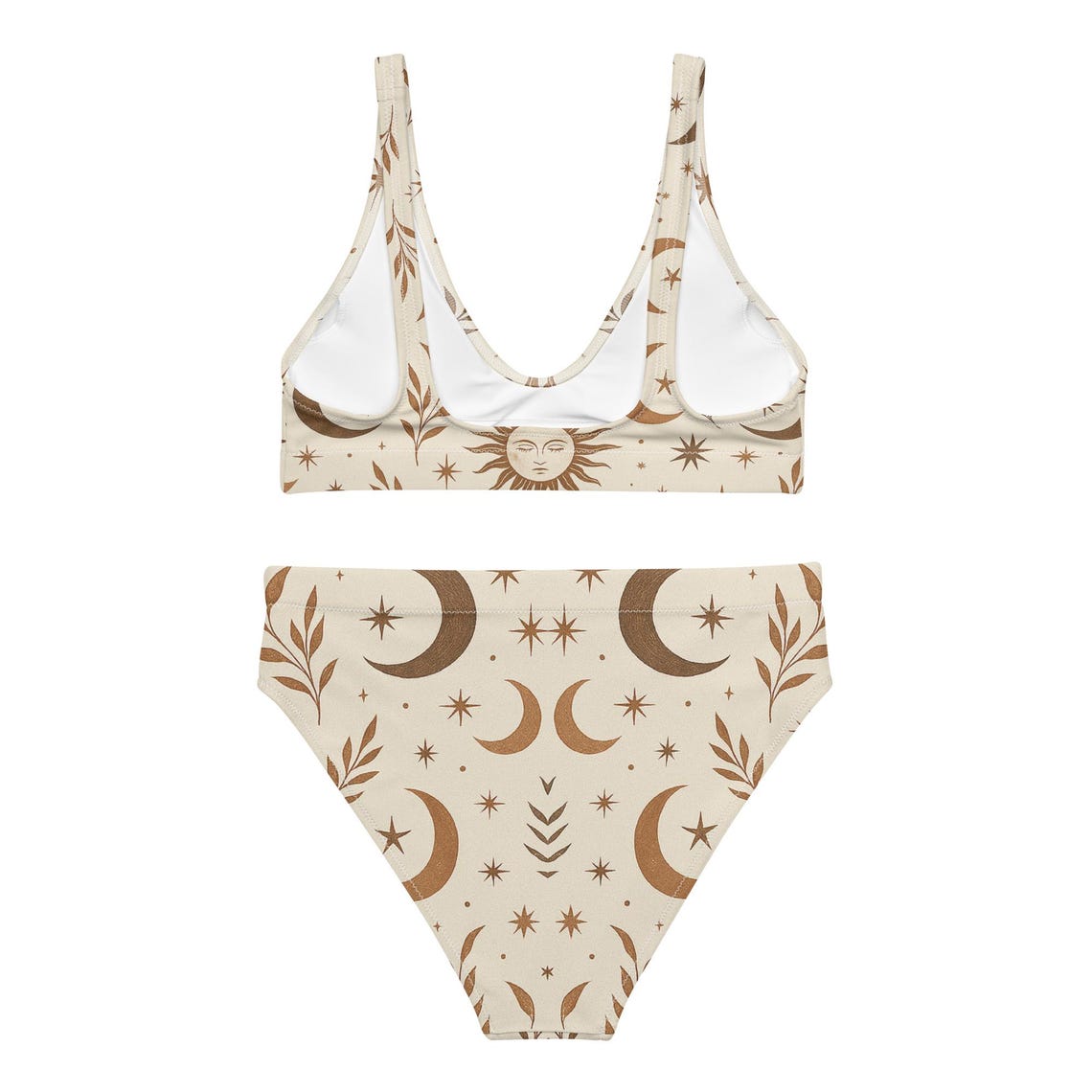 Celestial Bikini Set – Sun & Moon Print | High-waisted Swimsuit | Eco ...