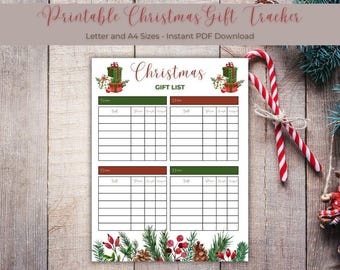Printable Christmas Gift Tracker- Letter and A4 Sizes- Holiday Gift ...