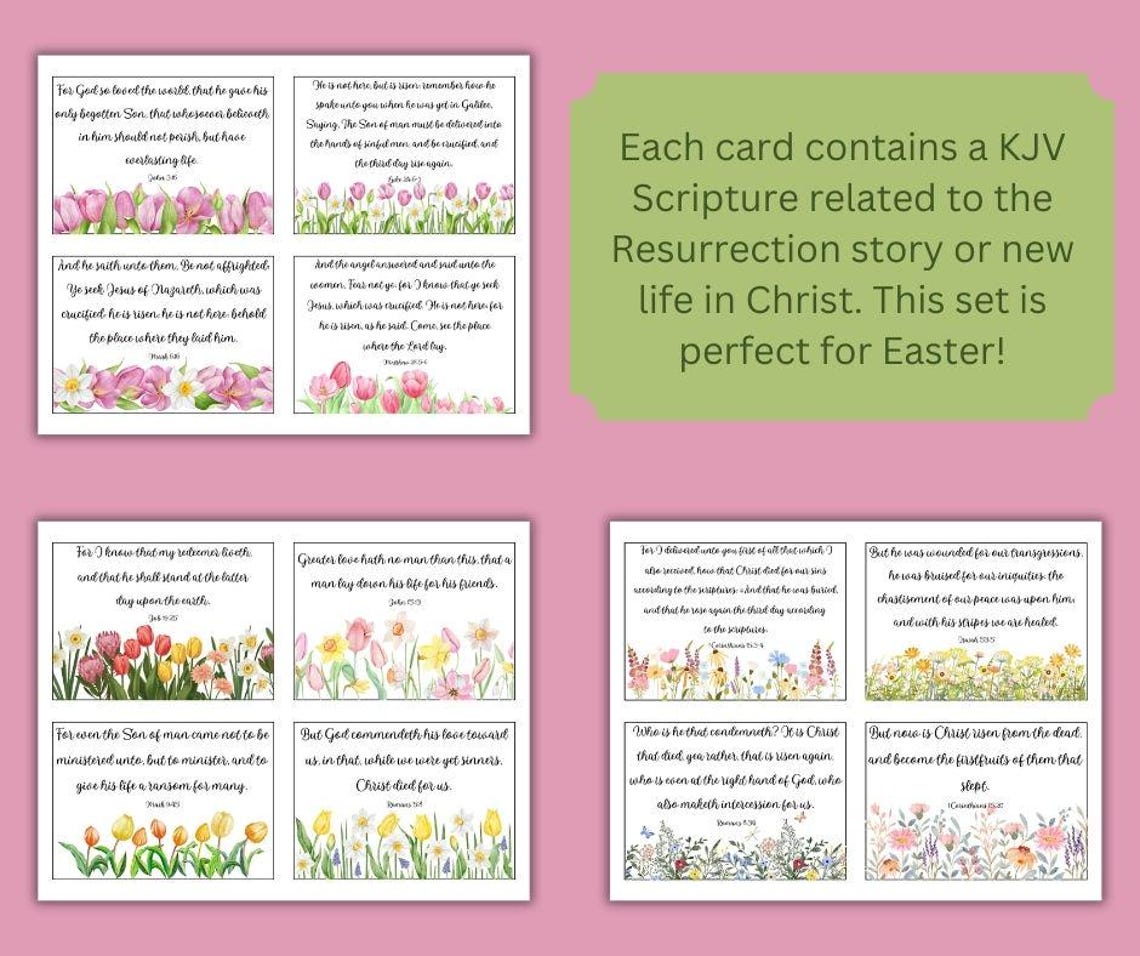 Printable Resurrection Bible Verse Cards: KJV Easter Scripture Cards ...