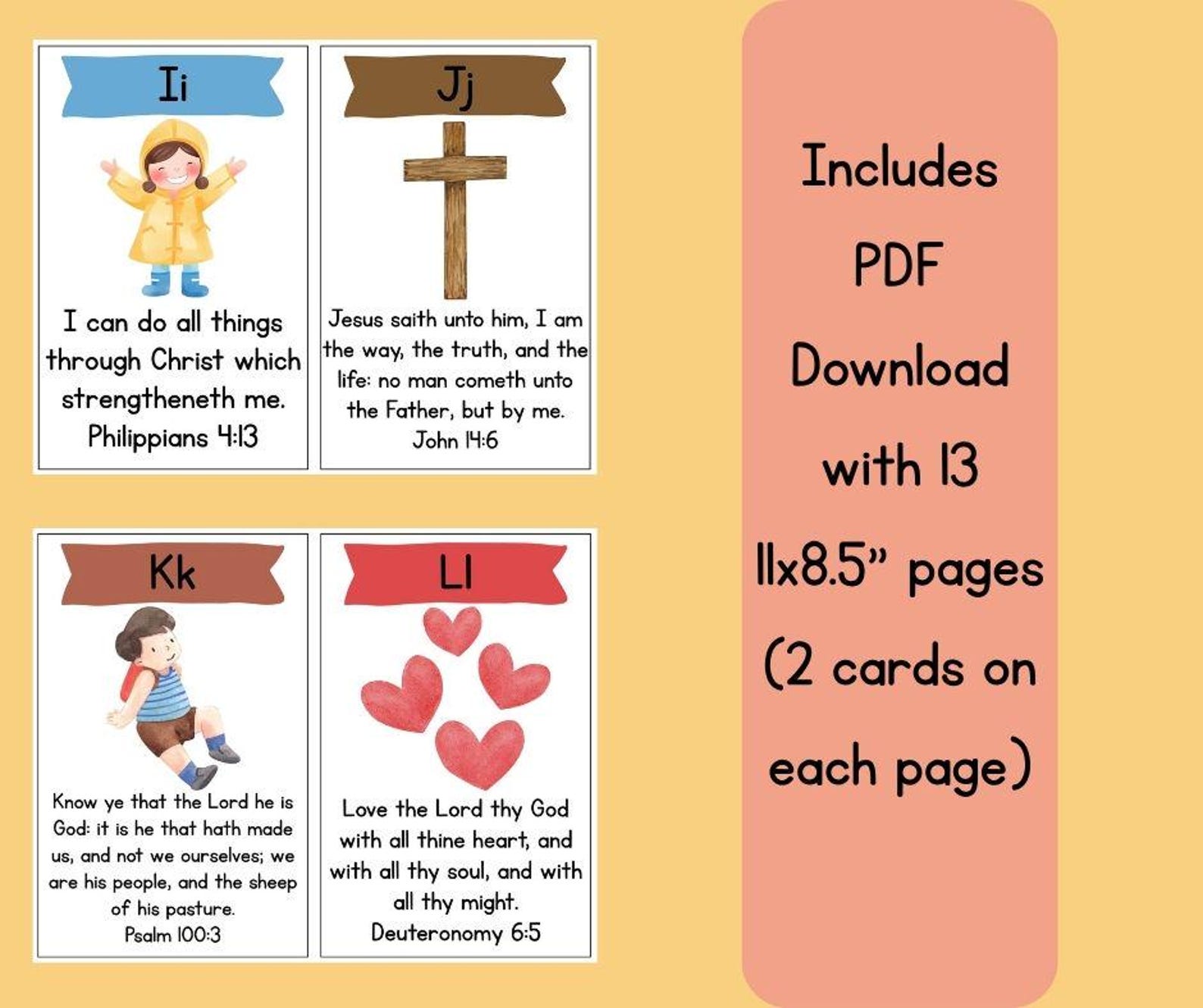 Printable ABC Bible Verse Cards: KJV Scripture, Homeschool Resource ...
