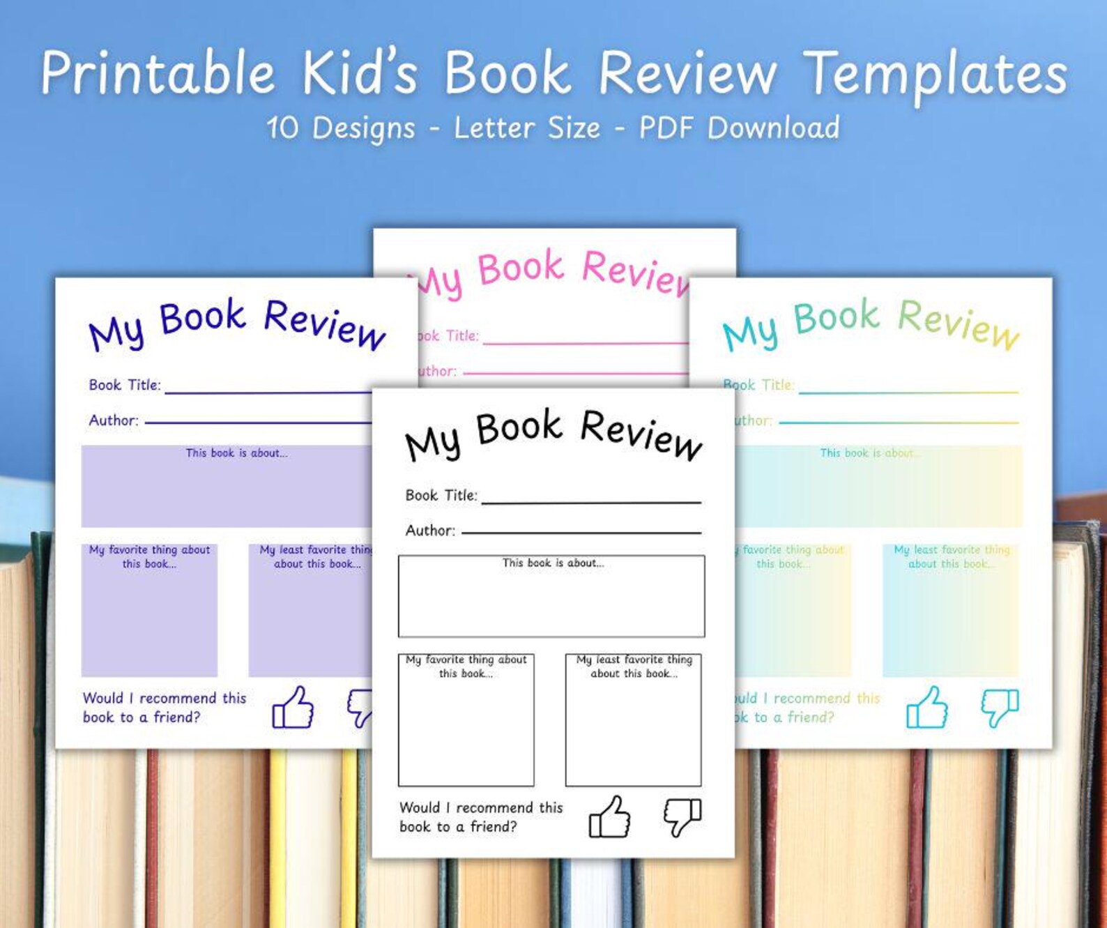 Printable Kid's Book Review Templates: Children's Book Reports (10 ...