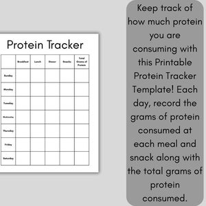 Printable Protein Tracker Template (letter & A4 Sizes, PDF Download) - Etsy