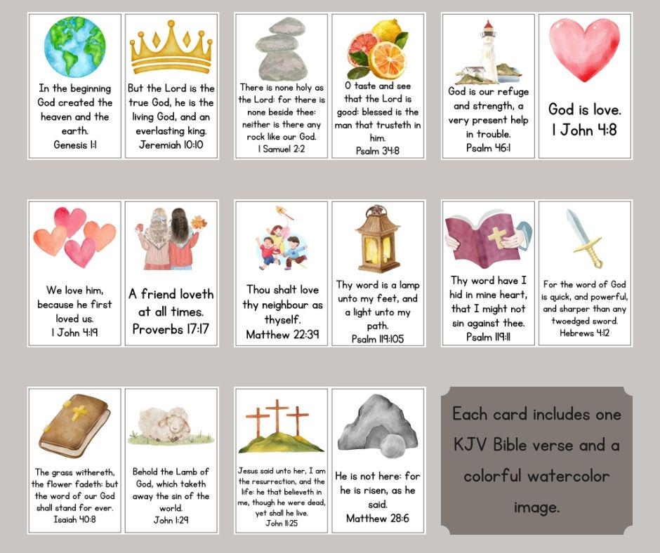 Printable Bible Verse of the Week KJV Scripture Cards for Kids (PDF ...