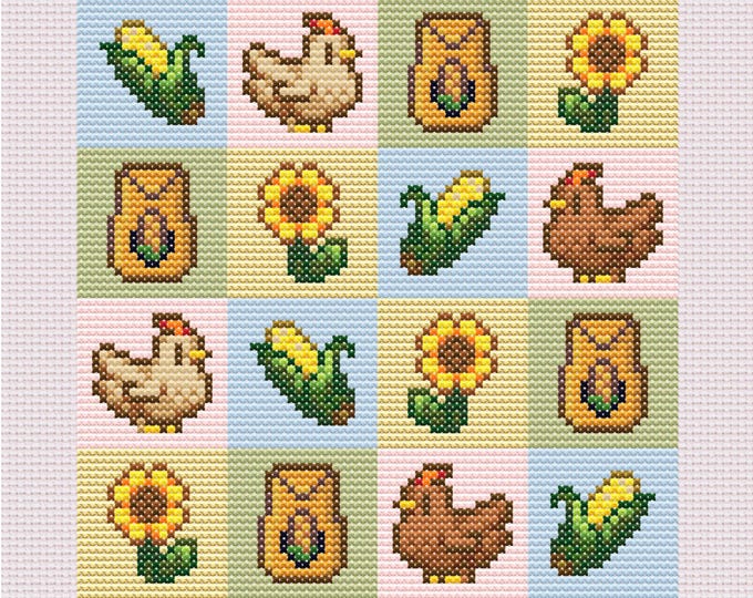 Stardew Valley Cross Stitch Pattern Junimo’s Four Seasons in Frames ...