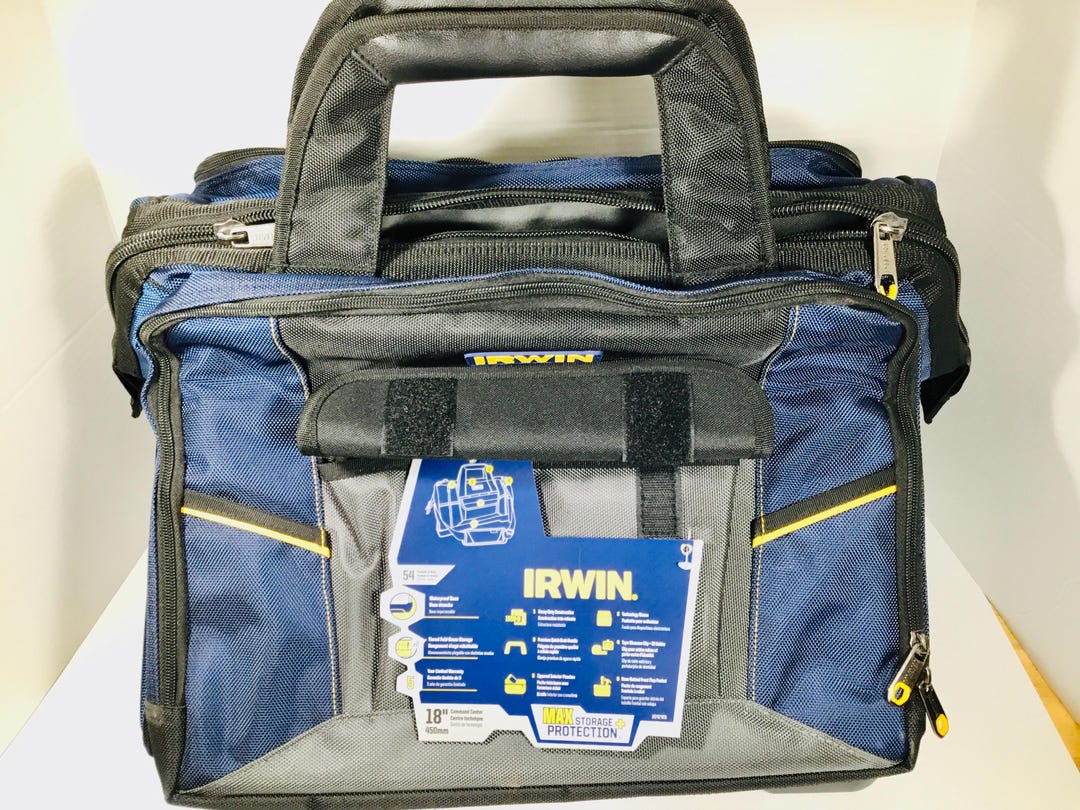 IRWIN 450mm 18" Pro Plus Tool Bag With 54 Inside & Outside Pockets and ...