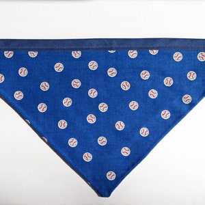 Baseballs & Stripes Reversible Tie Dog Bandana Cat Bandana Pet Bandana ...