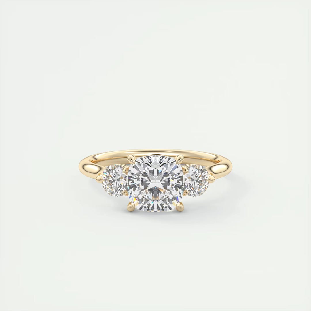 Solid 14k Gold Proposal Ring, 2.50 Ct Lab Grown Diamond Engagement Ring ...