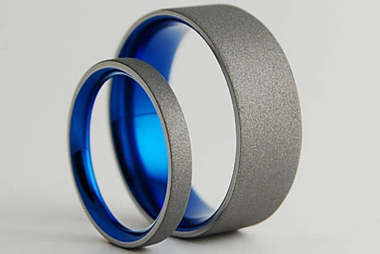 Titanium Ring Set Wedding Band Set Wedding Ring Set His and - Etsy