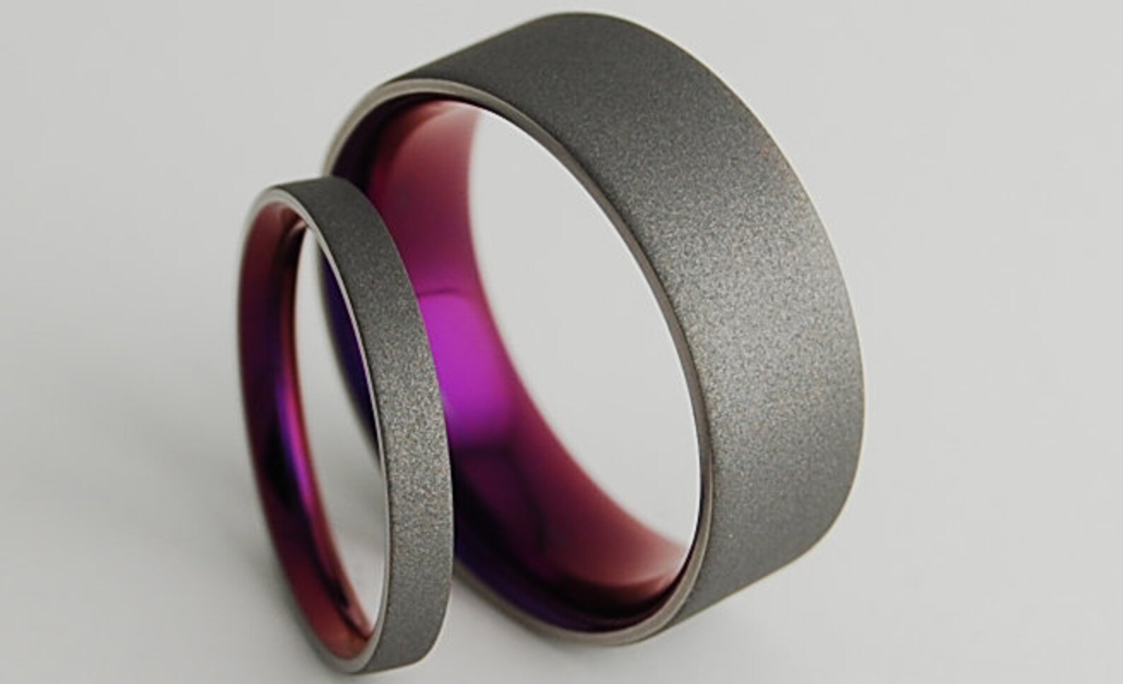 Titanium Ring Set Wedding Band Set Wedding Ring Set His and - Etsy